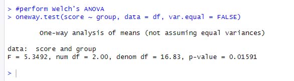 آموزش تحلیل واریانس ولچ در R: روش ANOVA Welch در نرم افزار R